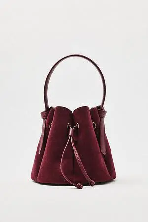 MELIE BIANCO Faux-suede Bucket Bag - Red