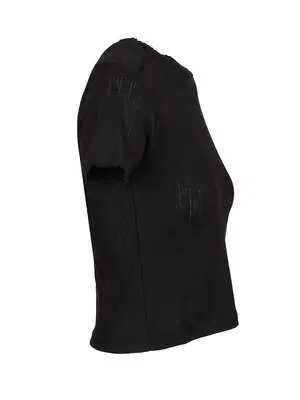 ROTATE BY BIRGER CHRISTENSEN Fitted T-shirt With Lace And Logo Detail