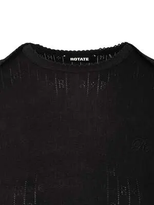 ROTATE BY BIRGER CHRISTENSEN Fitted T-shirt With Lace And Logo Detail
