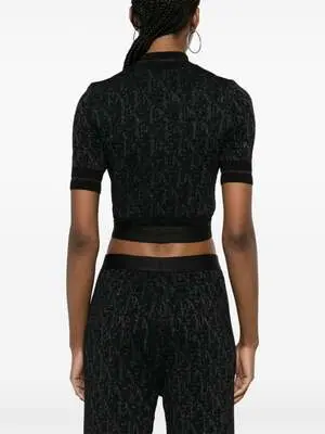 Palm Angels Lurex Knit Top With Monogram