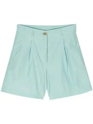 FORTE_FORTE Aqua Green Taffeta Shorts - Blue