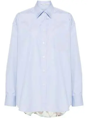 Stella McCartney Oversized Poplin Shirt With Chiffon Insert - Blue