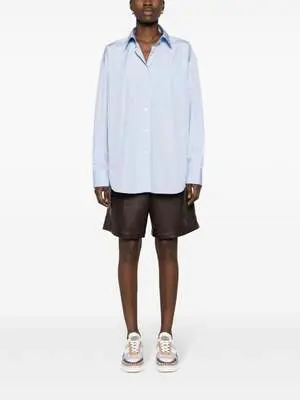 Stella McCartney Oversized Poplin Shirt With Chiffon Insert