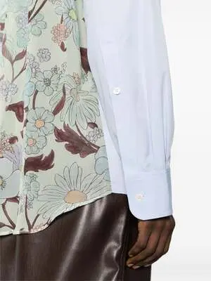 Stella McCartney Oversized Poplin Shirt With Chiffon Insert