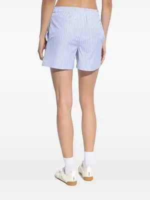 Attico Striped Cotton Shorts - Blue