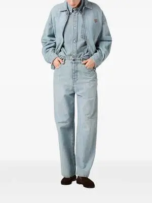 Miu Miu Long-sleeved Chambray Denim Shirt