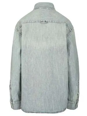 Miu Miu Long-sleeved Chambray Denim Shirt