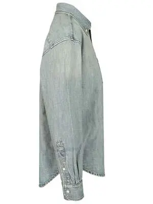 Miu Miu Long-sleeved Chambray Denim Shirt