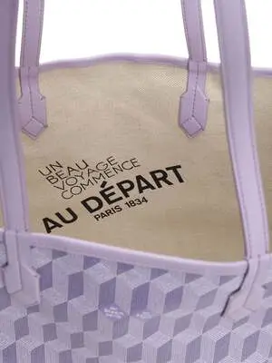 AU DEPART Tote Bag N. 47 Monogrammed Canvas And Calfskin