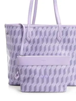 AU DEPART Tote Bag N. 47 Monogrammed Canvas And Calfskin