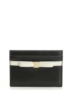 FERRAGAMO Leather Card Holder - Black