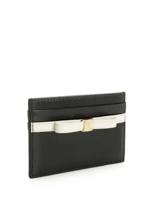 FERRAGAMO Leather Card Holder - Black