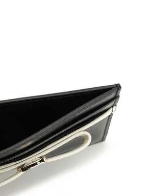 FERRAGAMO Leather Card Holder - Black