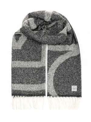 TOTEME Monogram Jacquard Scarf - Black