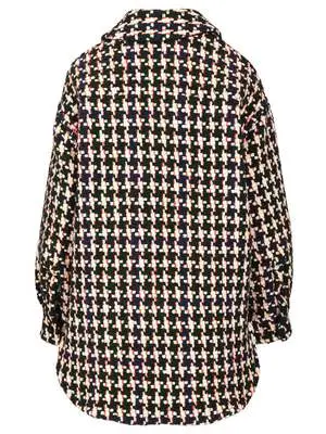 Loewe Oversized Houndstooth Wool & Alpaca Blend Shirt