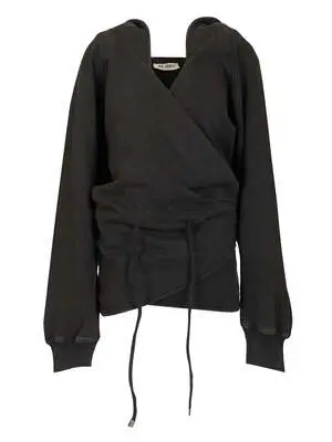 Attico Jersey Sweatshirt Dress - Black