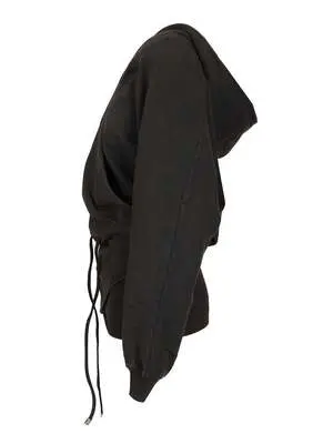 Attico Jersey Sweatshirt Dress - Black