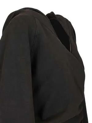 Attico Jersey Sweatshirt Dress - Black