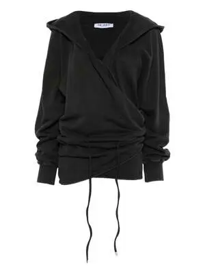Attico Jersey Sweatshirt Dress - Black