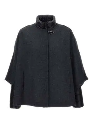 FAY Double Cap With Quilted Details - Gray