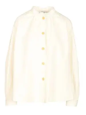 FORTE_FORTE Cotton Shirt With Puff Sleeves - White
