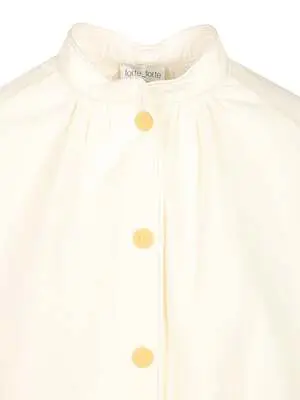 FORTE_FORTE Cotton Shirt With Puff Sleeves - White