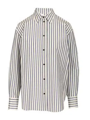 FORTE_FORTE Striped Cotton Blend Shirt