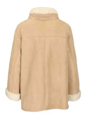 FAY Sheepskin Cape With Hook Detail