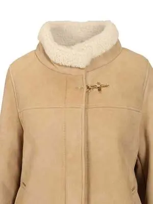FAY Sheepskin Cape With Hook Detail