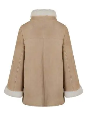 FAY Sheepskin Cape With Hook Detail