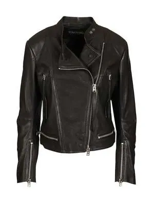 TOM FORD Lambskin Racer Jacket - Black