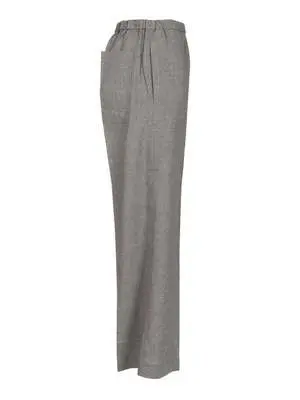 TOTEME Wide Leg Canvas And Wool Trousers - Gray
