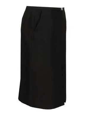 Versace Midi Skirt In Double Wool Crêpe