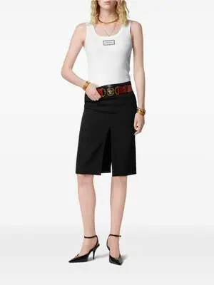 Versace Midi Skirt In Double Wool Crêpe