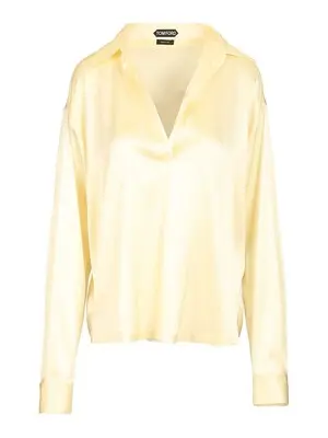 TOM FORD Silk Polo Shirt - Yellow