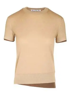 Acne Studios Short Sleeve Double Layer Cashmere And Silk Blend Sweater