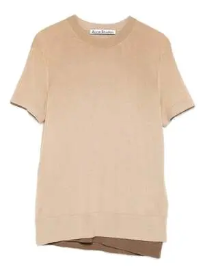 Acne Studios Short Sleeve Double Layer Cashmere And Silk Blend Sweater