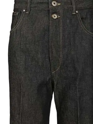 LEMAIRE Straight Leg Pleated Denim Trousers