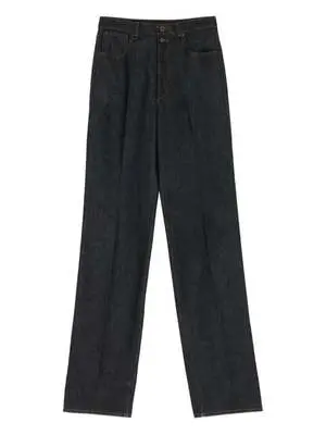 LEMAIRE Straight Leg Pleated Denim Trousers