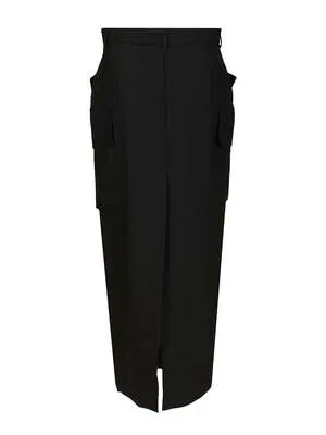 Rick Owens Firebanks Wool Midi Skirt