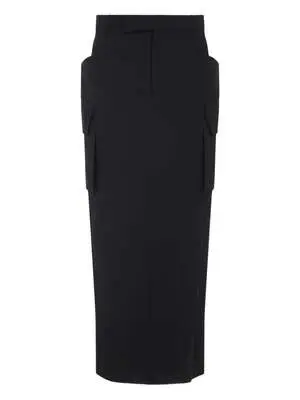 Rick Owens Firebanks Wool Midi Skirt
