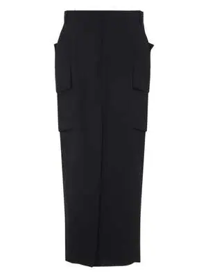 Rick Owens Firebanks Wool Midi Skirt
