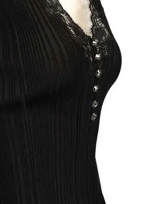SELF-PORTRAIT Knitted Top With Lace