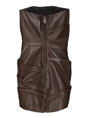Attico Leather Mini Dress