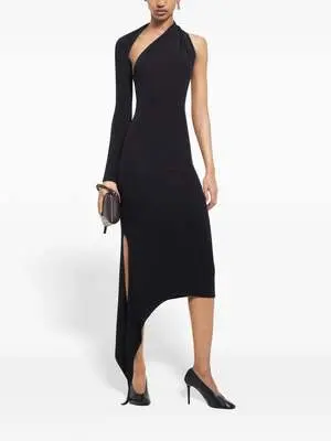 COURREGES Asymmetrical One-shoulder Crepe Jersey Dress
