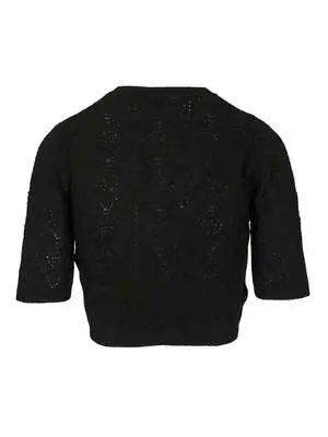 P.a.r.o.s.h Wool Blend Openwork Cropped Sweater
