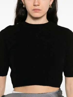 P.a.r.o.s.h Wool Blend Openwork Cropped Sweater