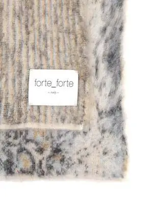 FORTE_FORTE Scarf With “plumes De Python” Jacquard Motif - Gray