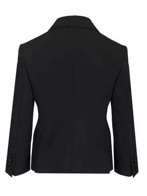 Max Mara Double-breasted Cropped Wool Canvas Blazer - Blue