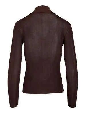 SELF-PORTRAIT Ribbed Viscose High Neck Sweater